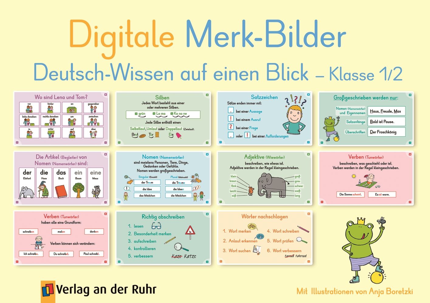 Digitale Merk-Bilder - Deutsch-Wissen auf einen Blick, Klasse 1/2 - Pro ...