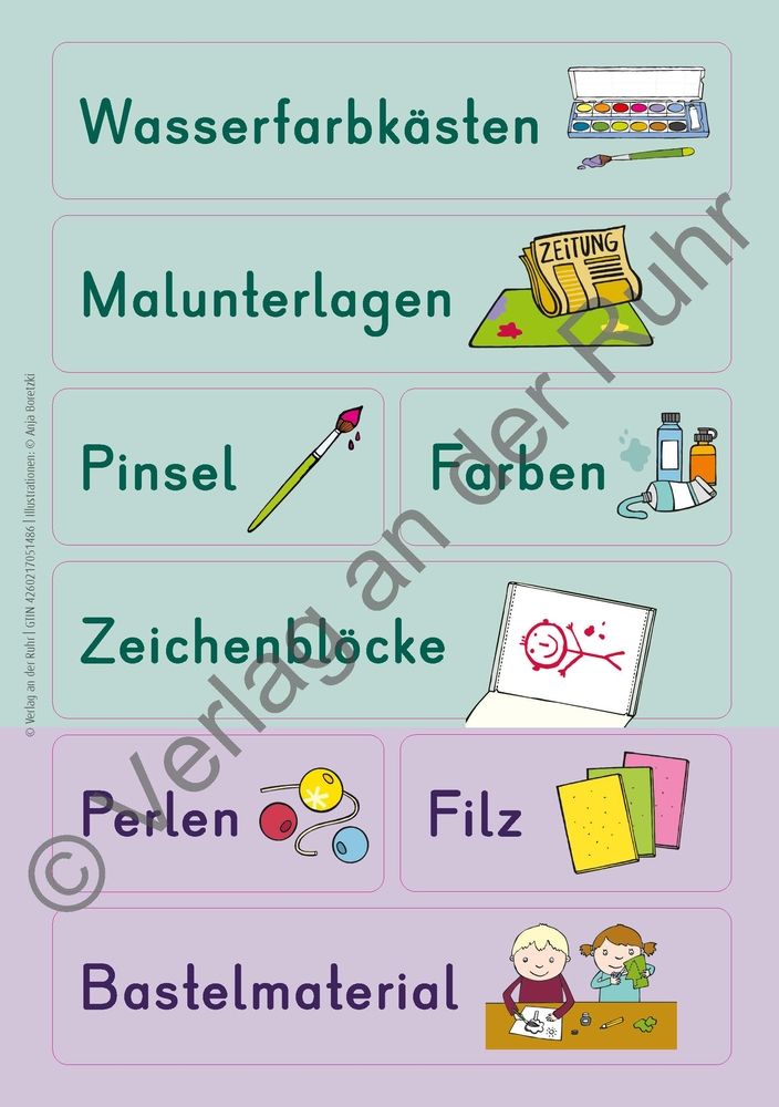 Wo finde ich was? 70 Klassenraum-Sticker